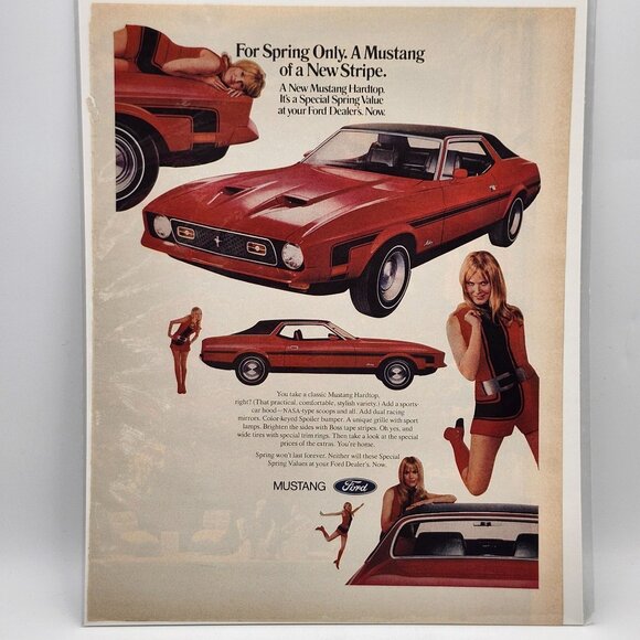 Ford | Art | Vintage 97s Ford Mustang Ii Advertisement Print | Poshmark